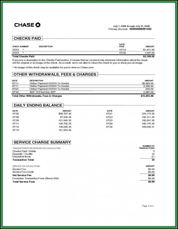 Fake Chase Bank Statement Template Free Template 1 Resume Examples 