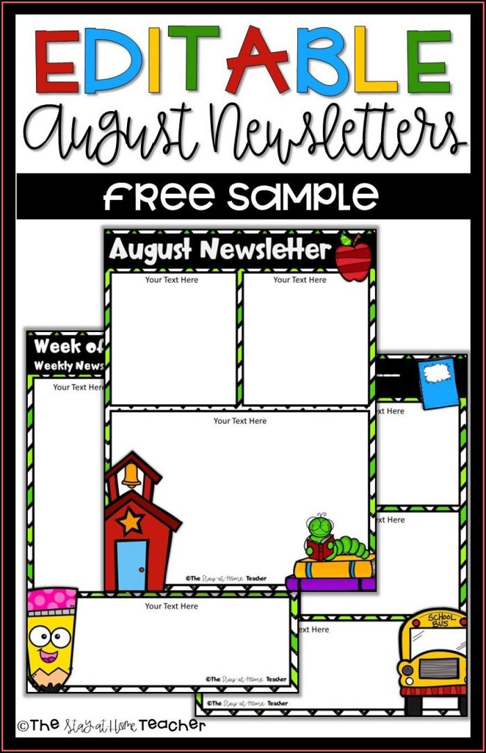 Free Editable School Newsletter Templates For Word Template 1 